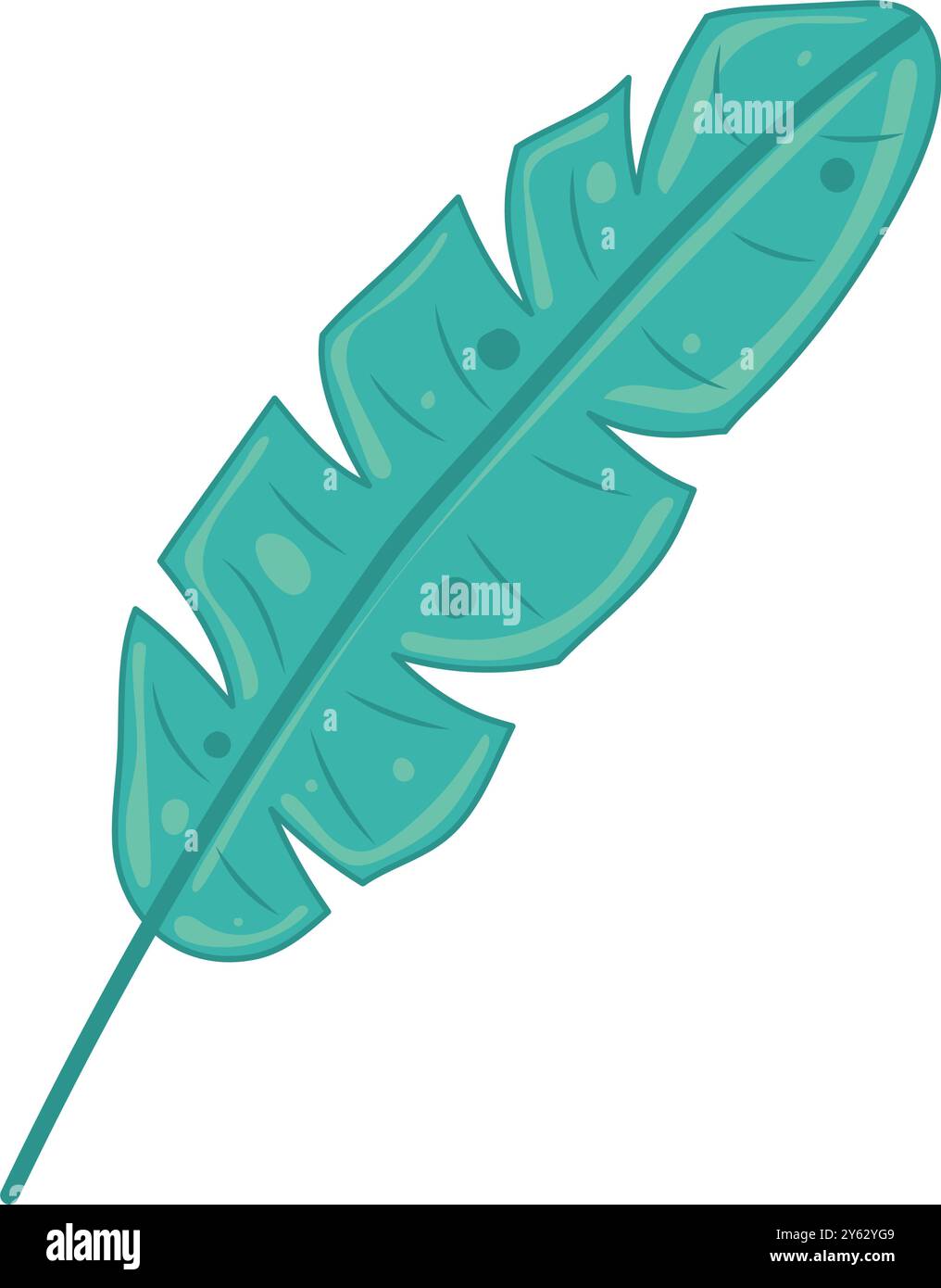 Green leaf with soft veins and smooth design Vector Stock Vector Image ...