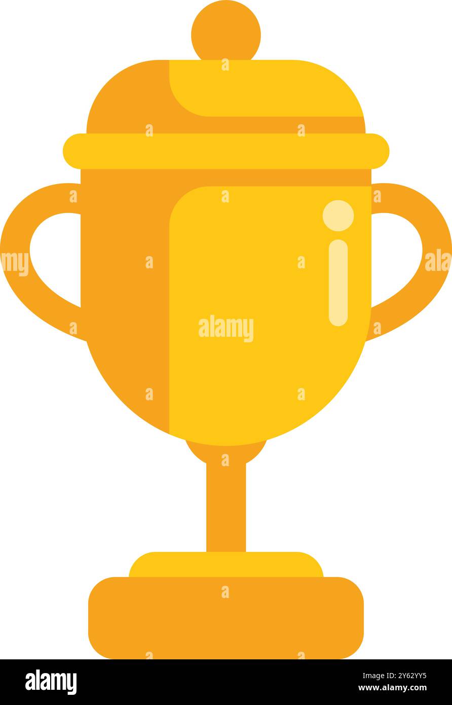 Golden trophy cup with handles and a lid, symbolizing victory and ...