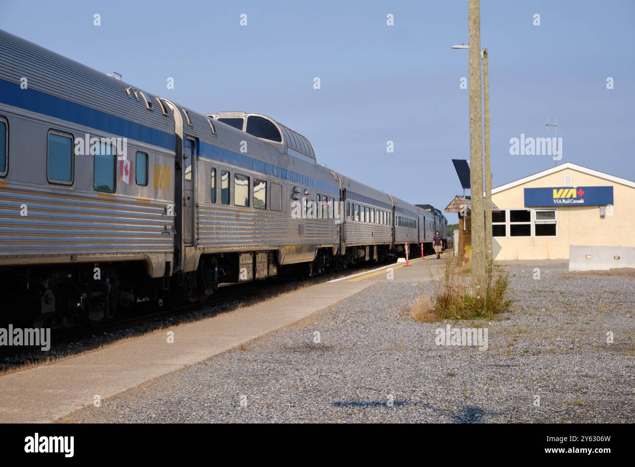 Via Rail Train pulled in Thompson, Manitoba Train Station, September ...