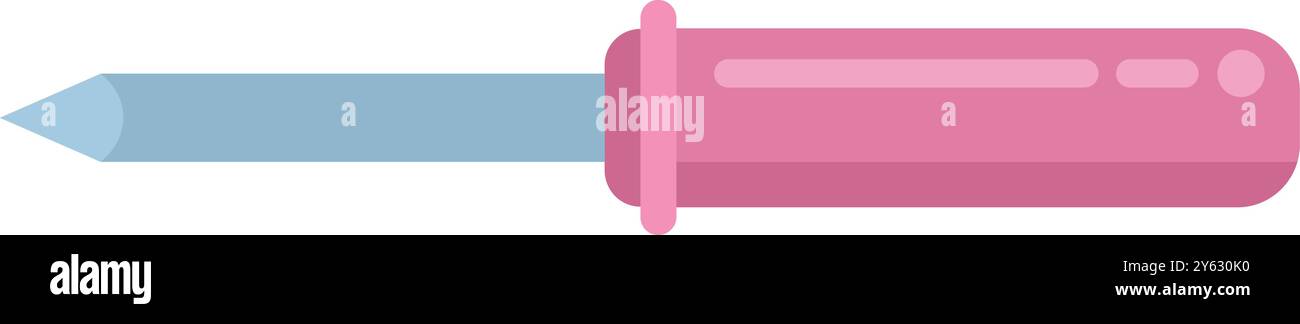 Soldering iron with a pink handle, a tool for melting solder to create ...