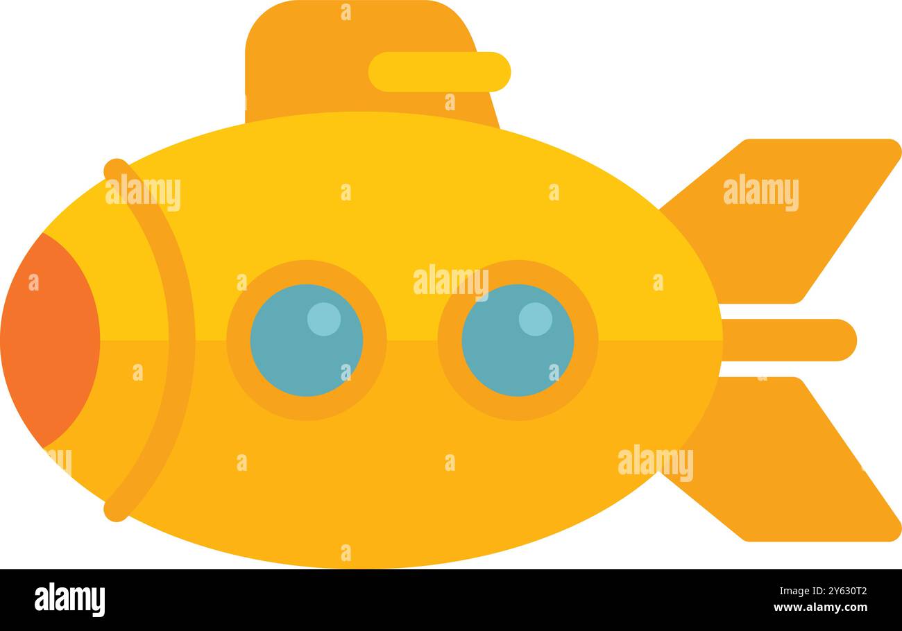 Yellow submarine diving underwater, exploring the deep blue sea, a ...