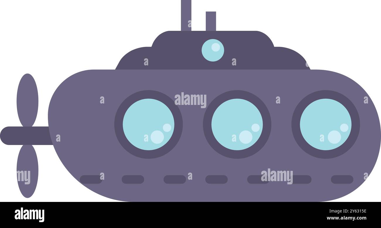 This colorful illustration depicts a submarine exploring the ocean ...