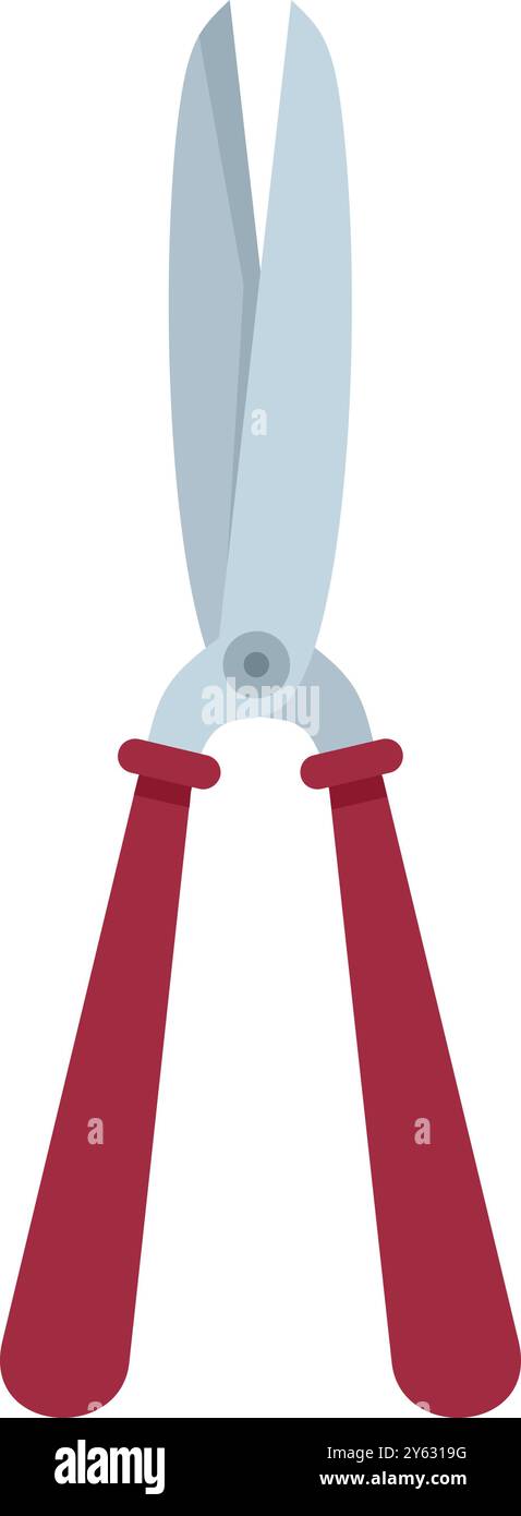 Gardening shears with red handles isolated on white background are ...