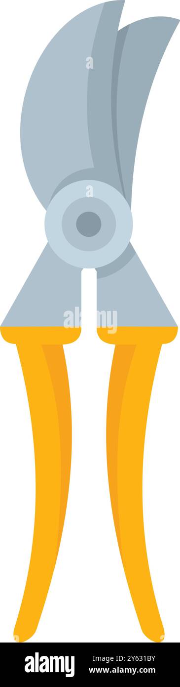 Sharp gardening secateurs with yellow handles for cutting branches ...