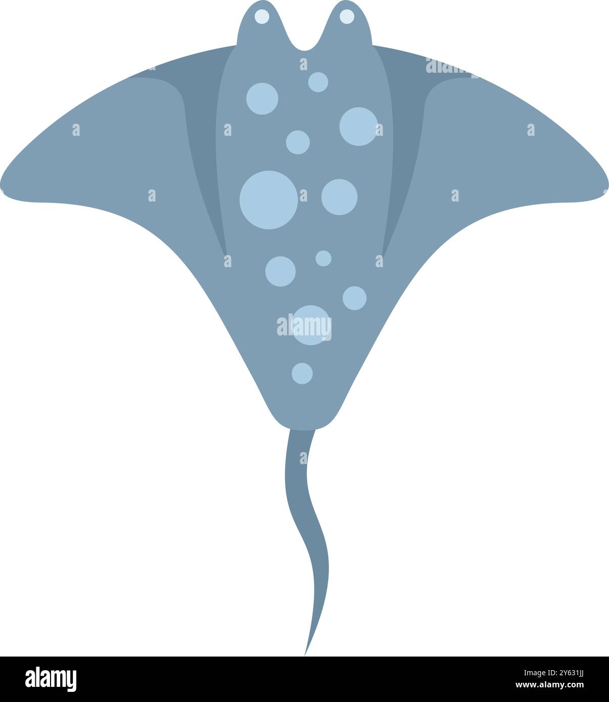 Simple cartoon style illustration of a spotted eagle ray swimming ...
