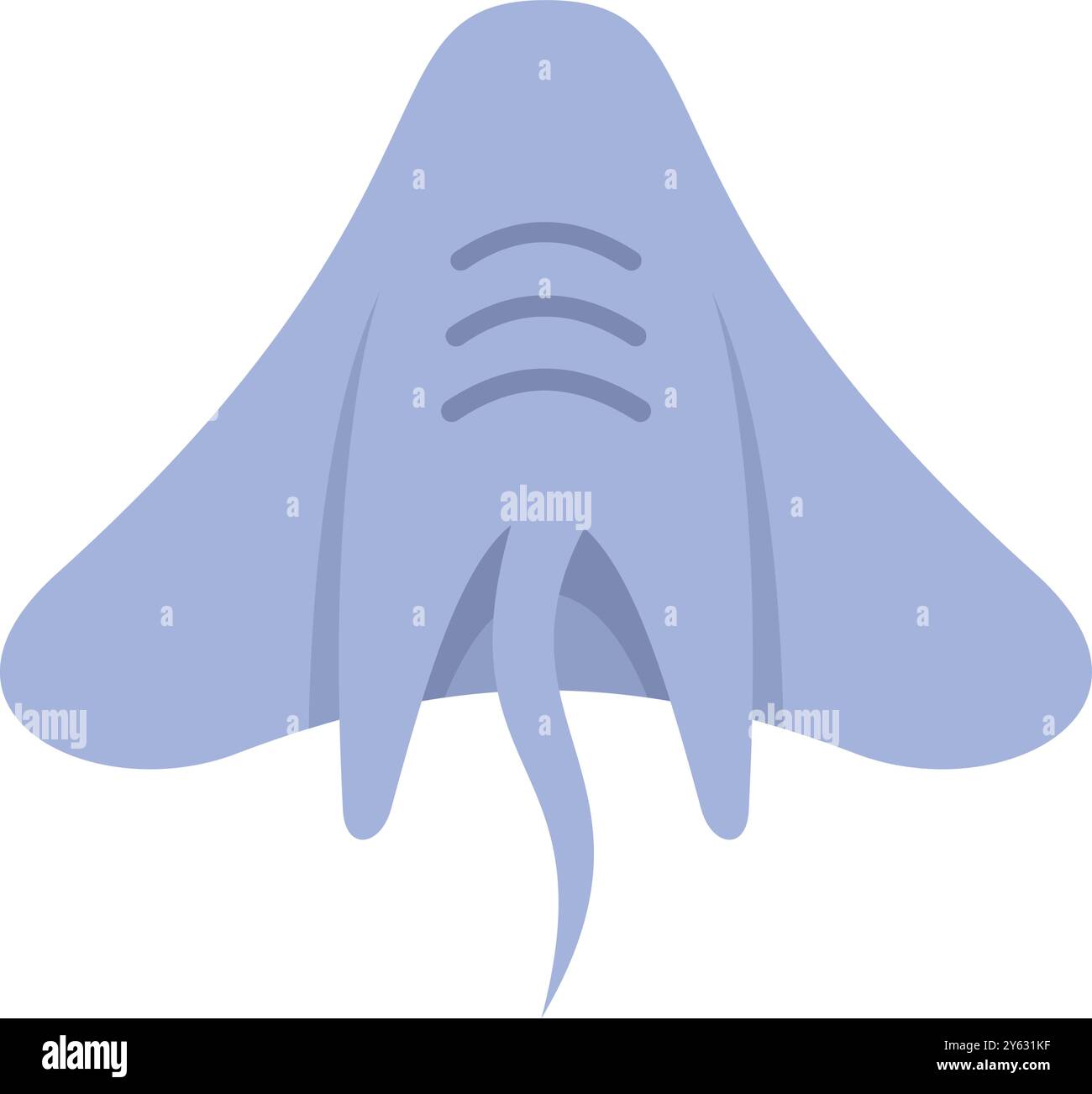 Blue stingray is swimming gracefully underwater with its fins spread ...