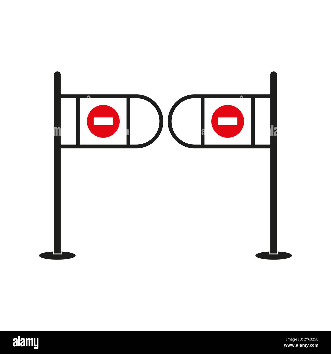 Turnstile gate icon. Entry restriction sign. Barrier with no entry ...