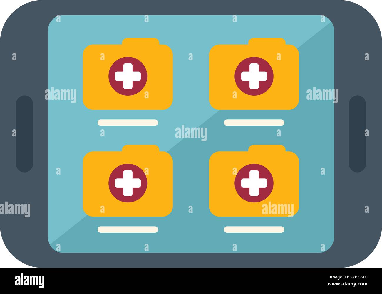 Online medical record storage on smartphone screen displaying patient ...