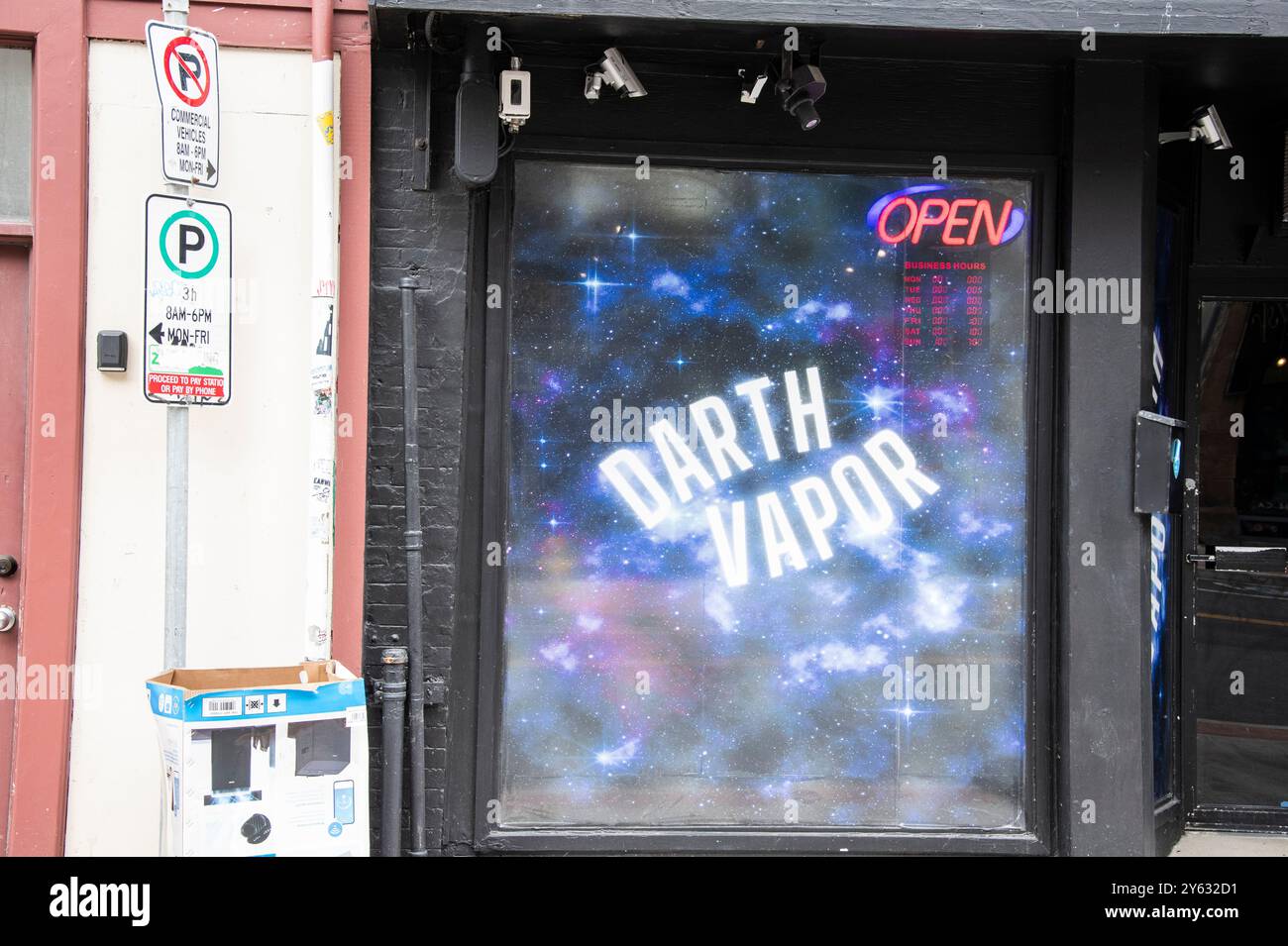 Darth Vapor sign on Water Street in downtown St. John's, Newfoundland ...