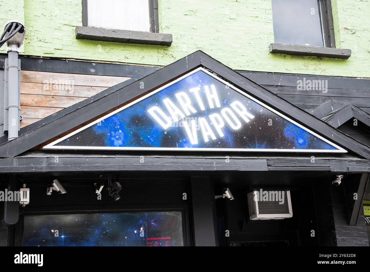 Darth Vapor sign on Water Street in downtown St. John's, Newfoundland ...