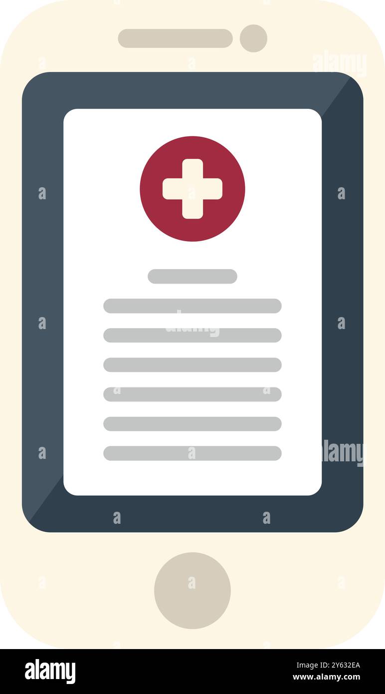 Online medical consultation showing smartphone with medical record and ...