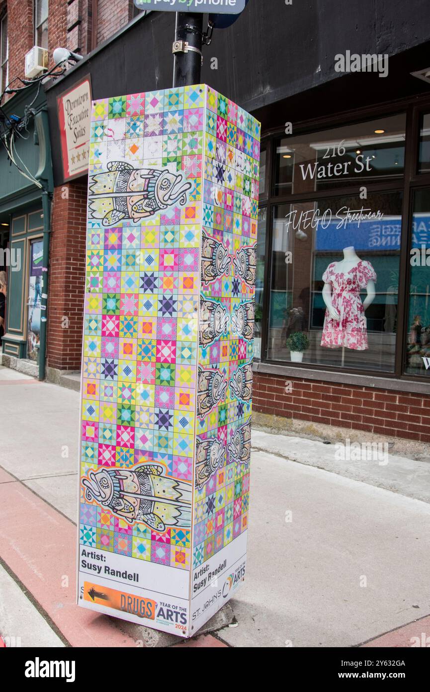 Year of the Arts mural of cod fish on Water Street in downtown St. John ...