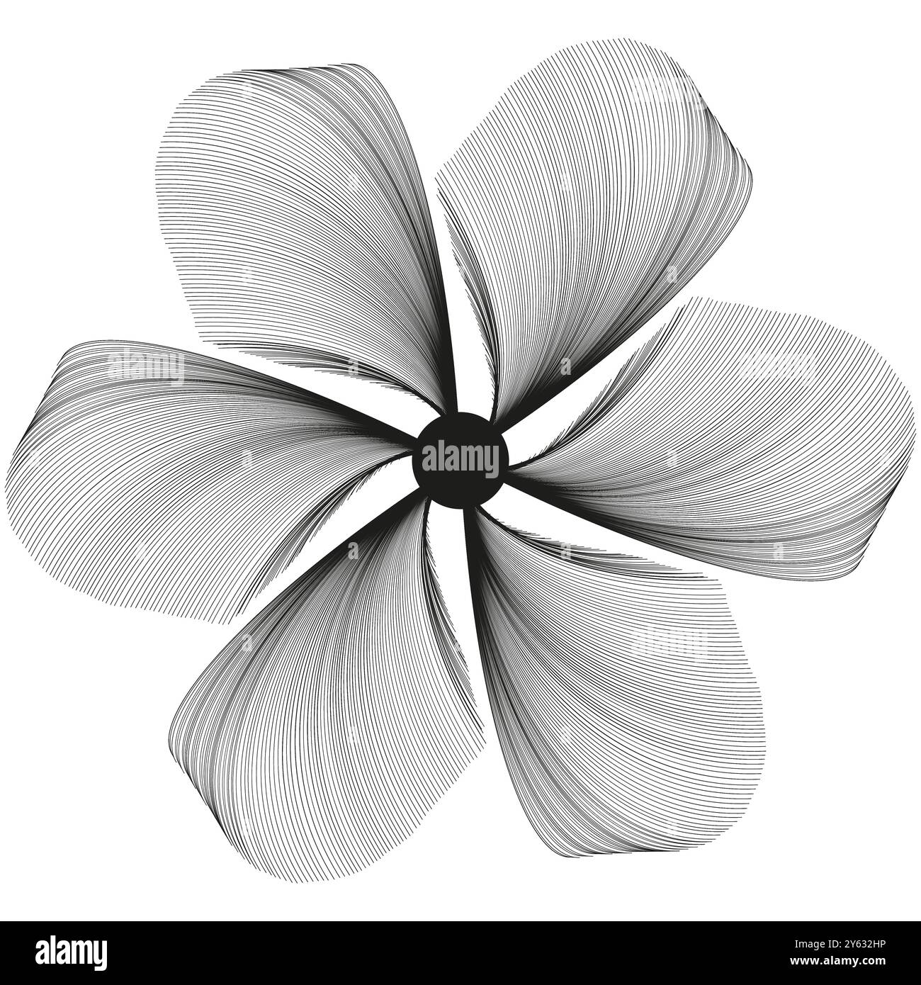 Abstract flower design. Curved lines forming petals. Elegant geometric ...