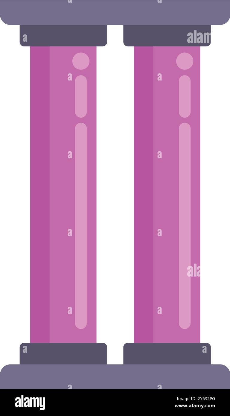 Two pink columns supporting an element of architecture with simple ...