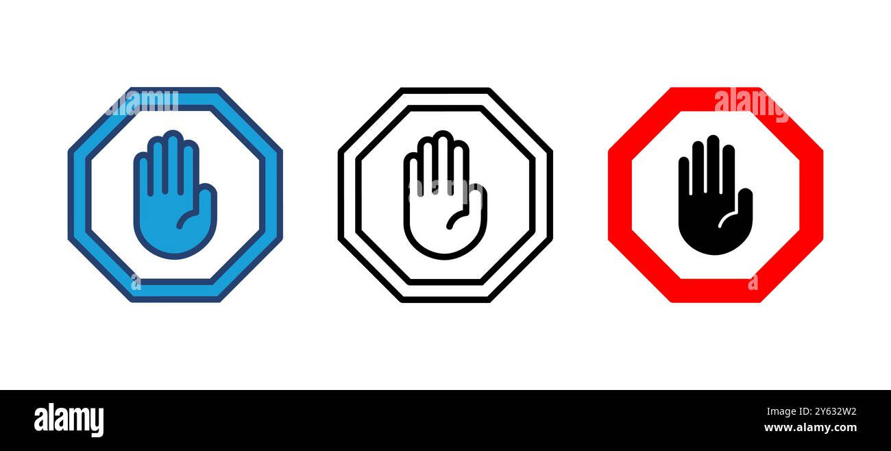 Stop icon vector. stop road sign. hand stop icon vector Stock Vector ...