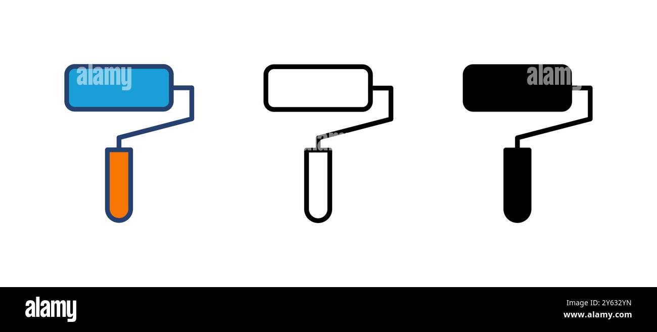 Paint icon vector. paint brush icon vector. paint roller icon vector ...