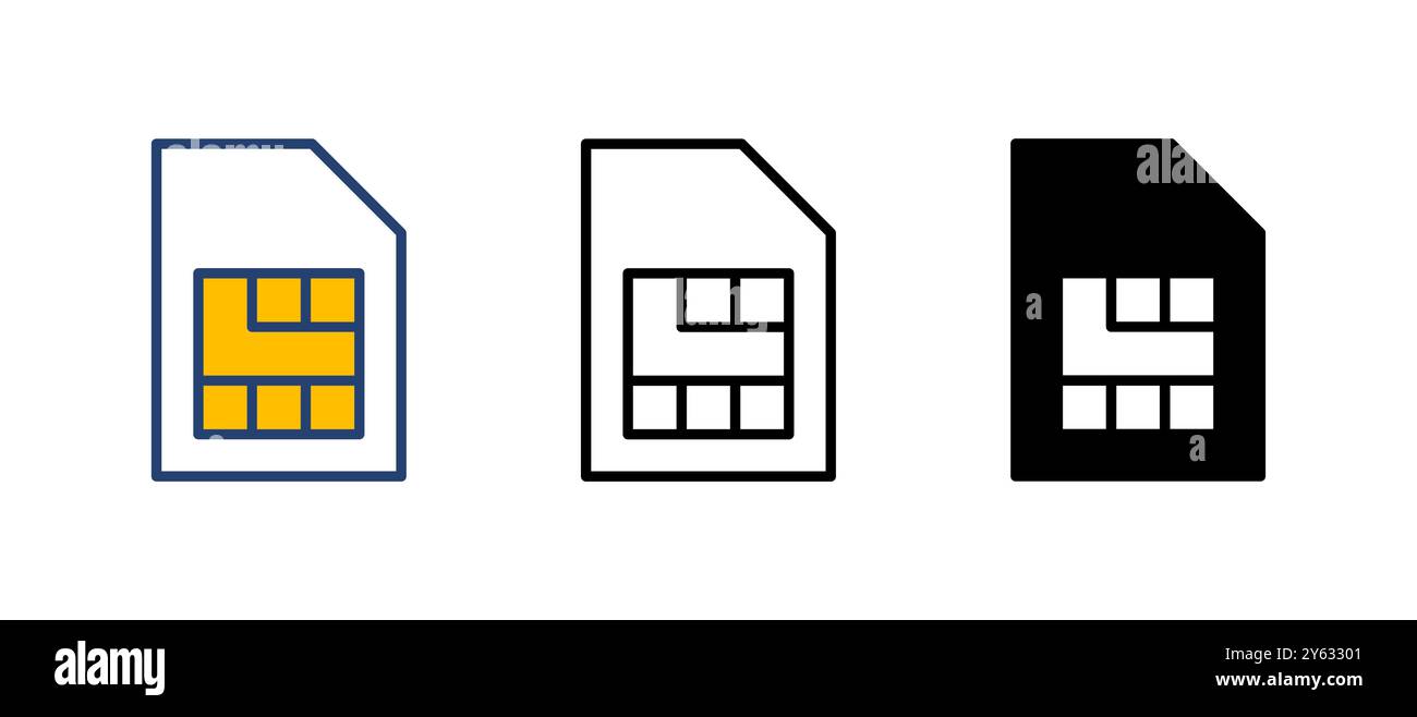 Sim card icon vector. dual sim card icon vector Stock Vector Image ...