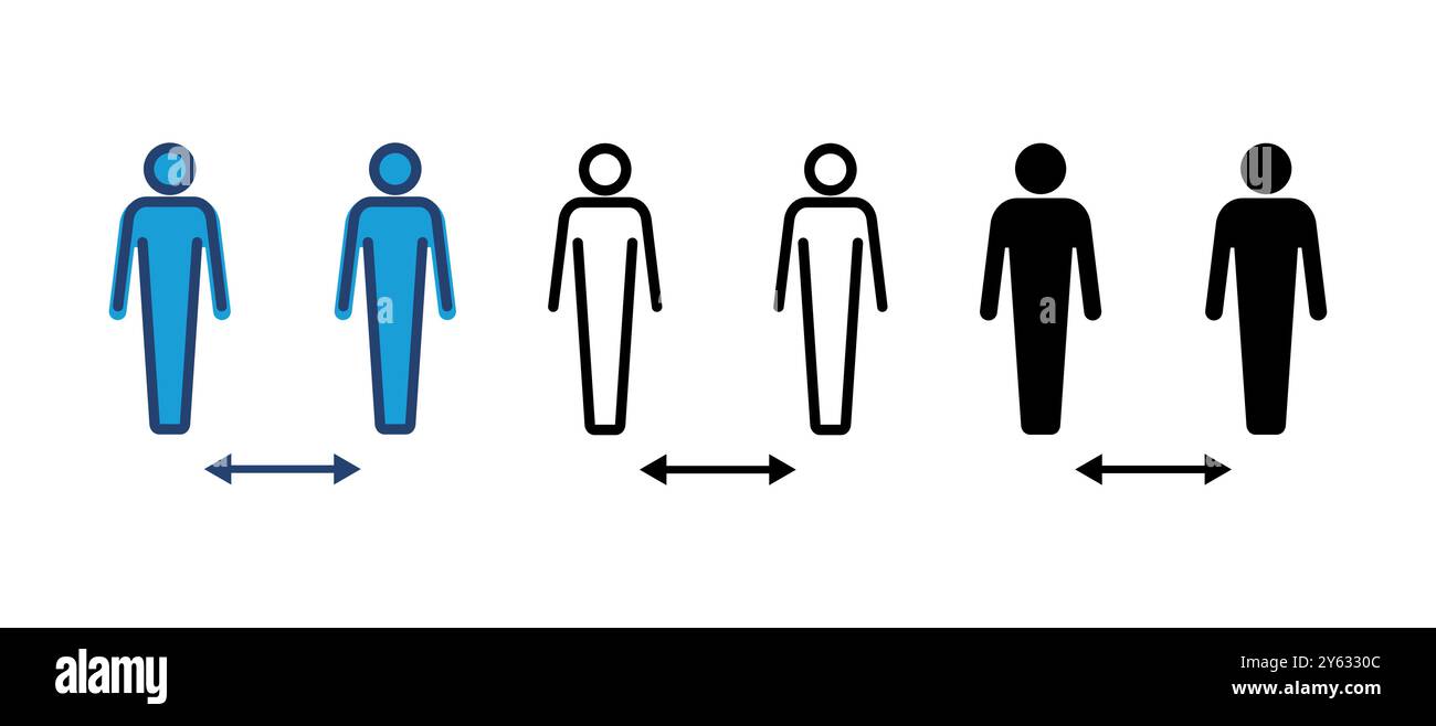 Social distance icon vector. social distancing icon. self quarantine ...