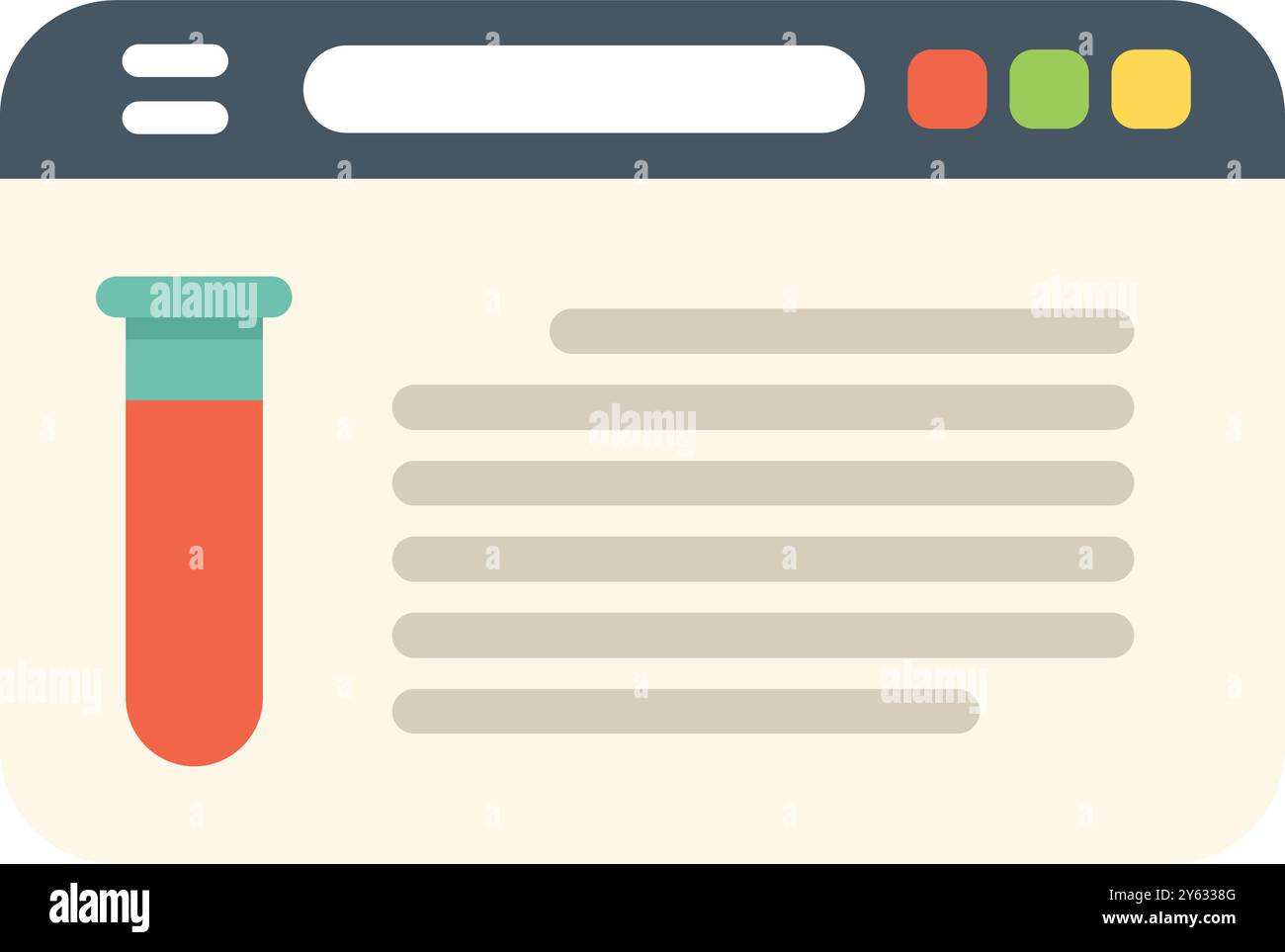 Online medical test results with blood test tube displaying on website ...