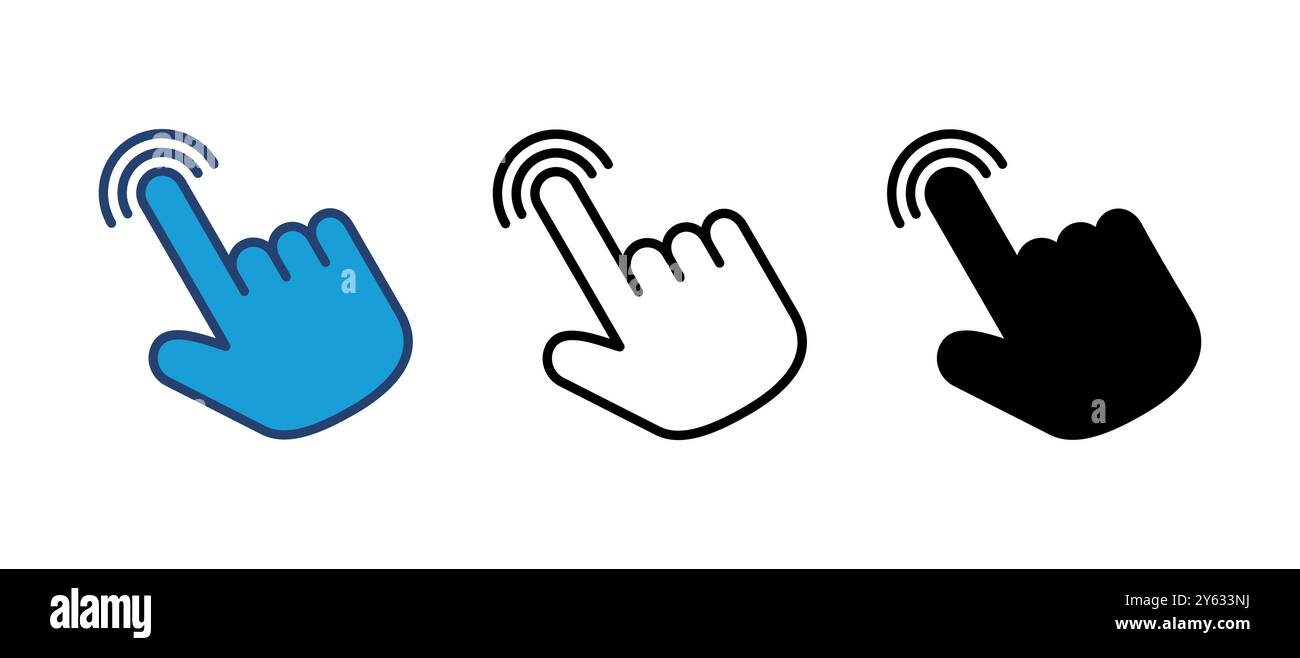Hand cursor icon. cursor icon vector. hand cursor icon click Stock ...