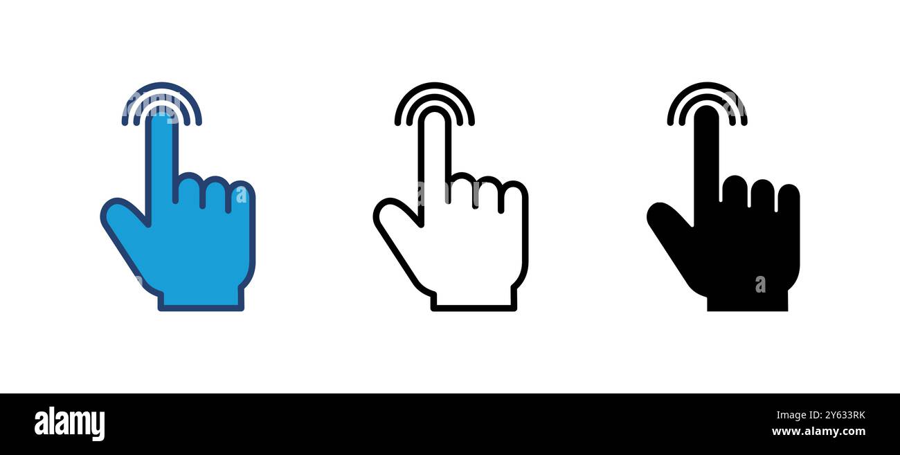 Hand click icon vector. pointer icon vector. hand cursor icon vector ...