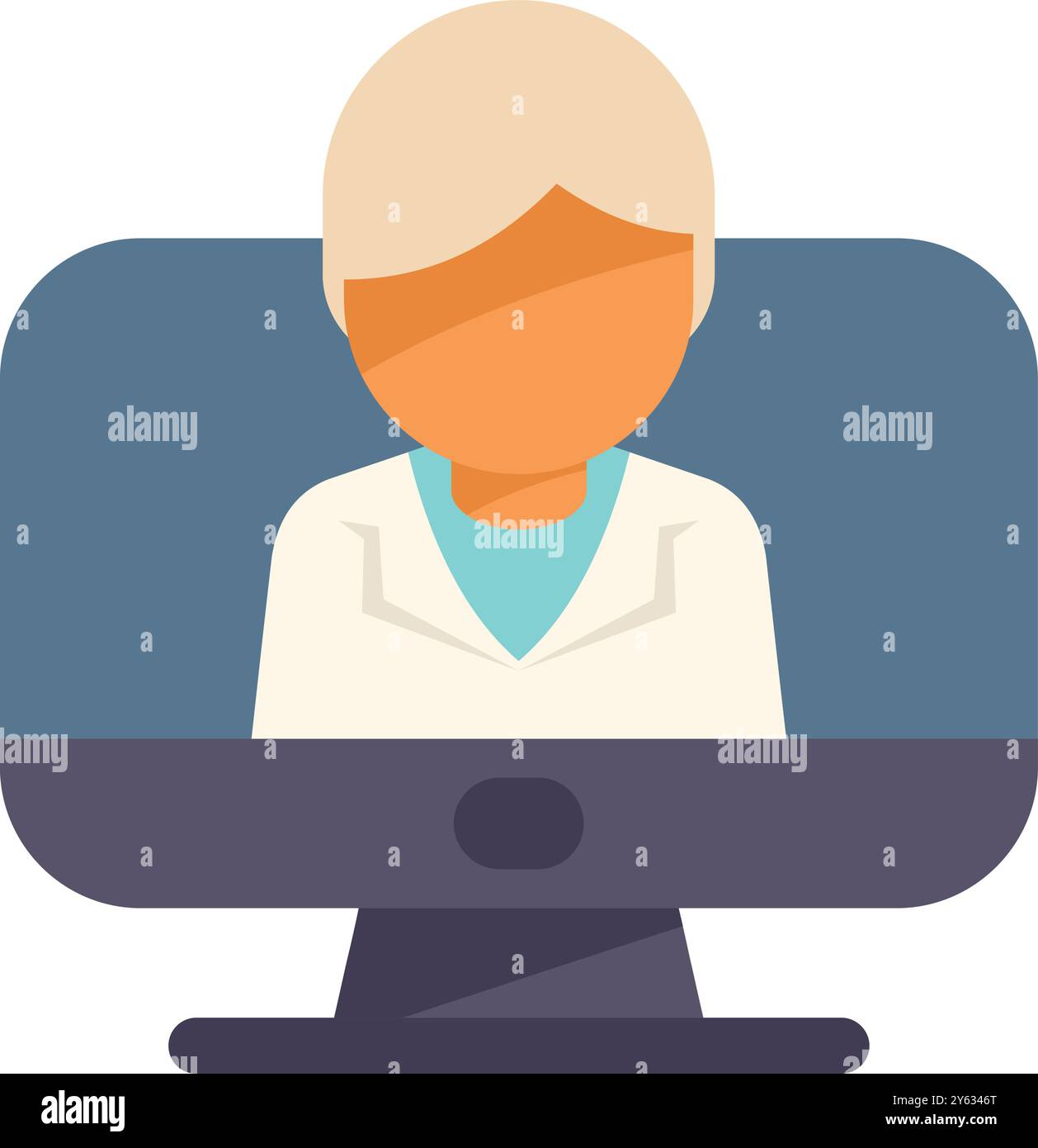 Online medical consultation concept with doctor attending patient on ...