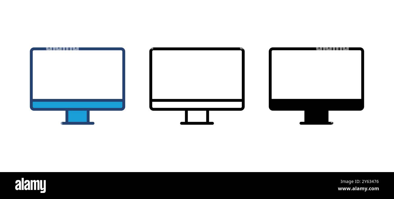 Computer icon vector. computer monitor icon vector Stock Vector Image & Art - Alamy