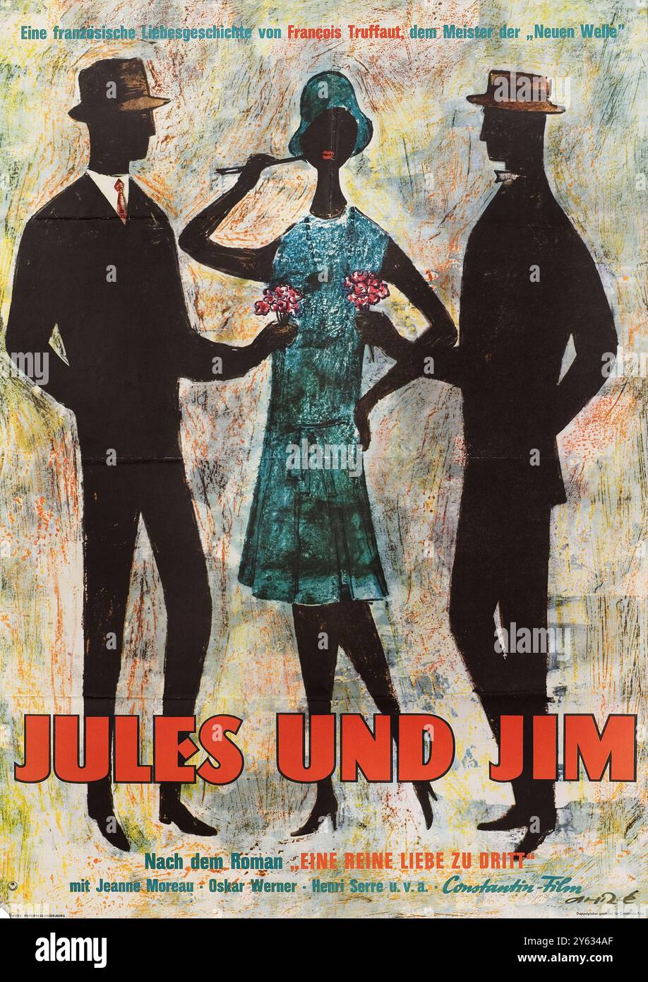Movie poster "Jules and Jim" by François Truffaut. Museum: PRIVATE ...