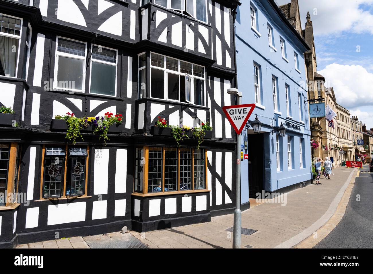 Cirencester United Kingdom - July 26 2024; City building facades along ...