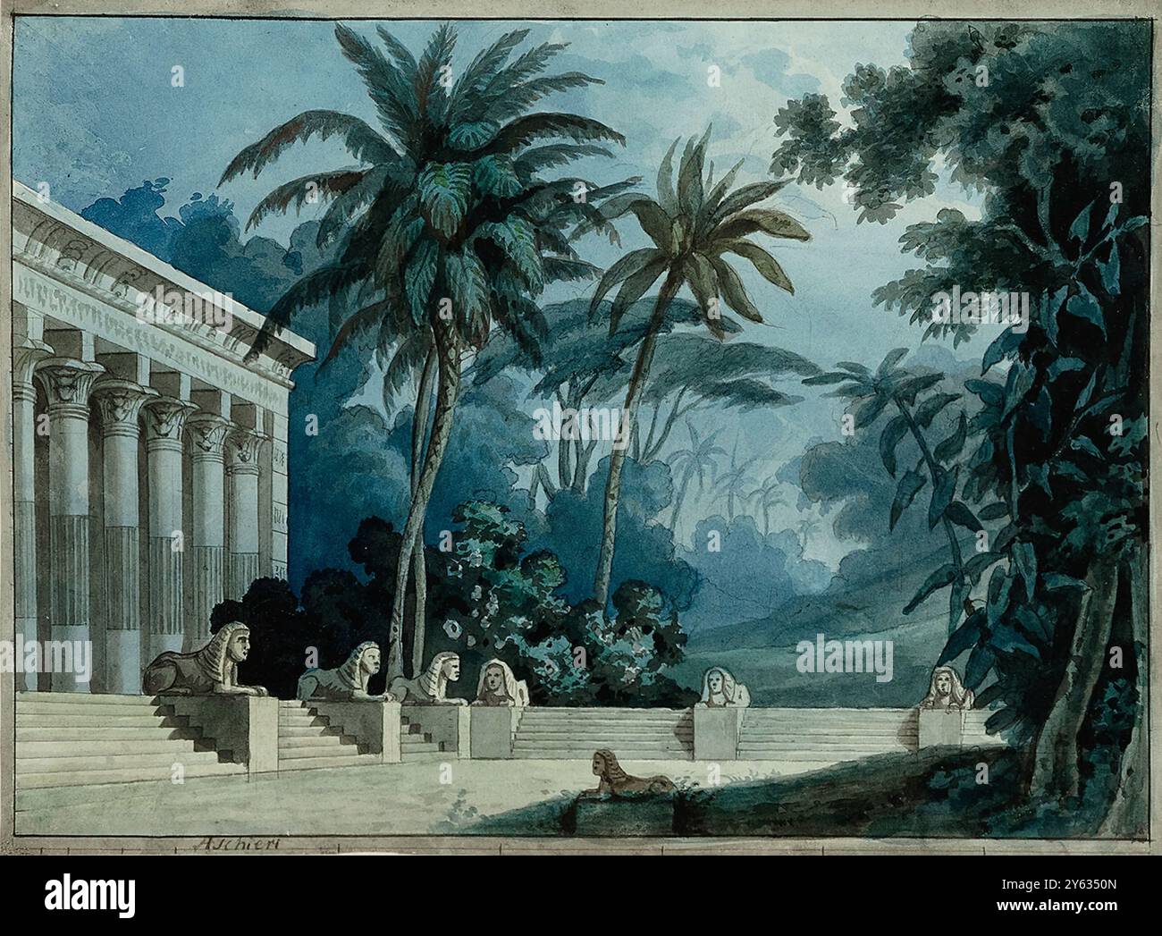 Set design for the Opera Aida by Giuseppe Verdi, Teatro alla Scala ...