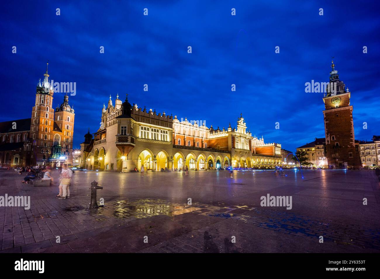 Cloth Hall or Sukiennice Renaissance building and gothic basilica of ...