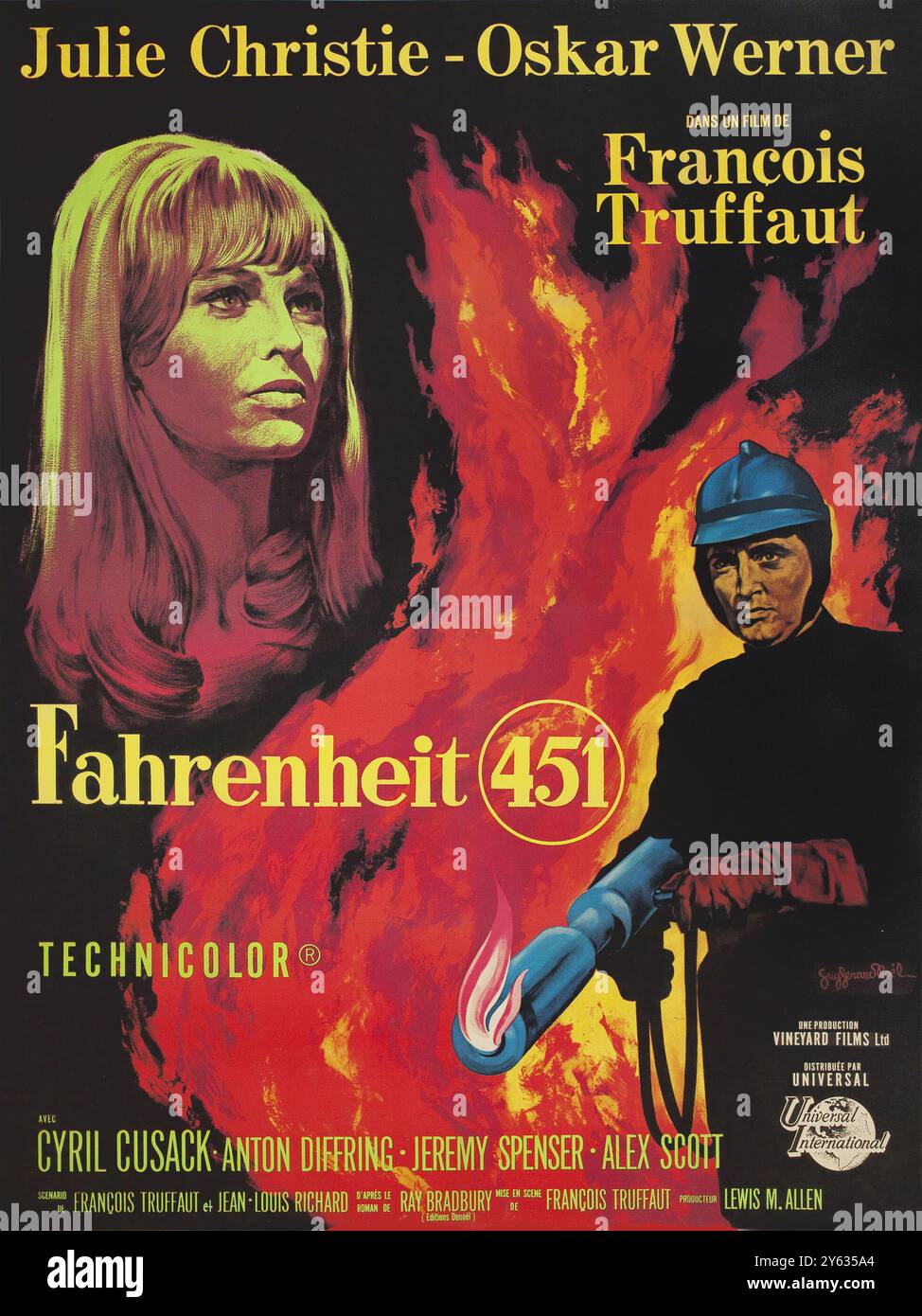 Movie poster "Fahrenheit 451" by François Truffaut. Museum: PRIVATE ...