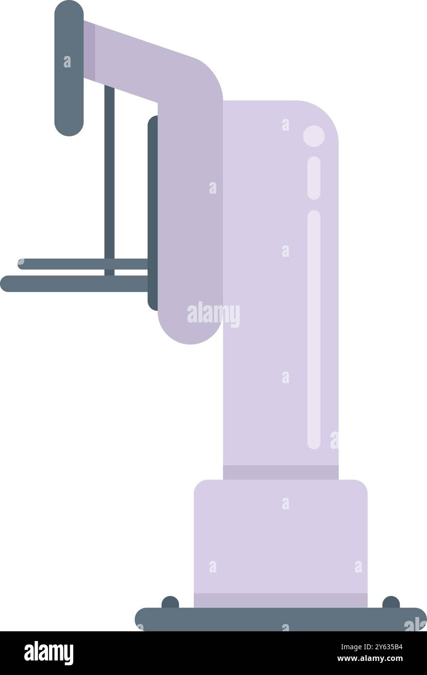 Robotic arm manipulator is working with object on white background ...