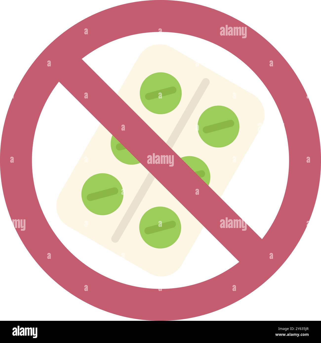 No drugs allowed sign with blister pack with pills depicting drug ...