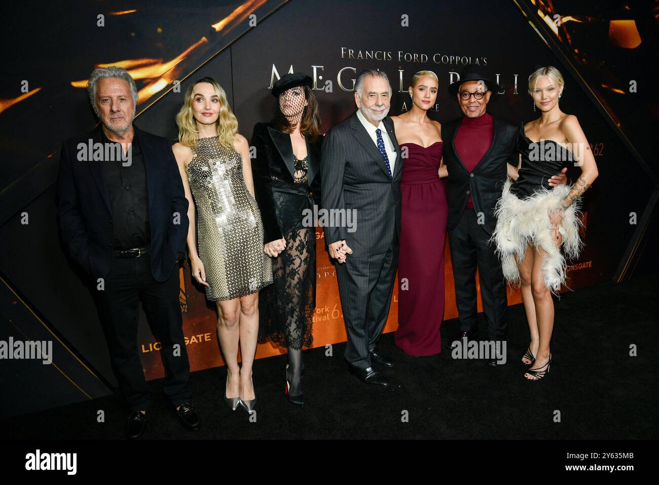 Dustin Hoffman, from left, Chloe Fineman, Aubrey Plaza, Francis Ford Coppola, Nathalie Emmanuel ...