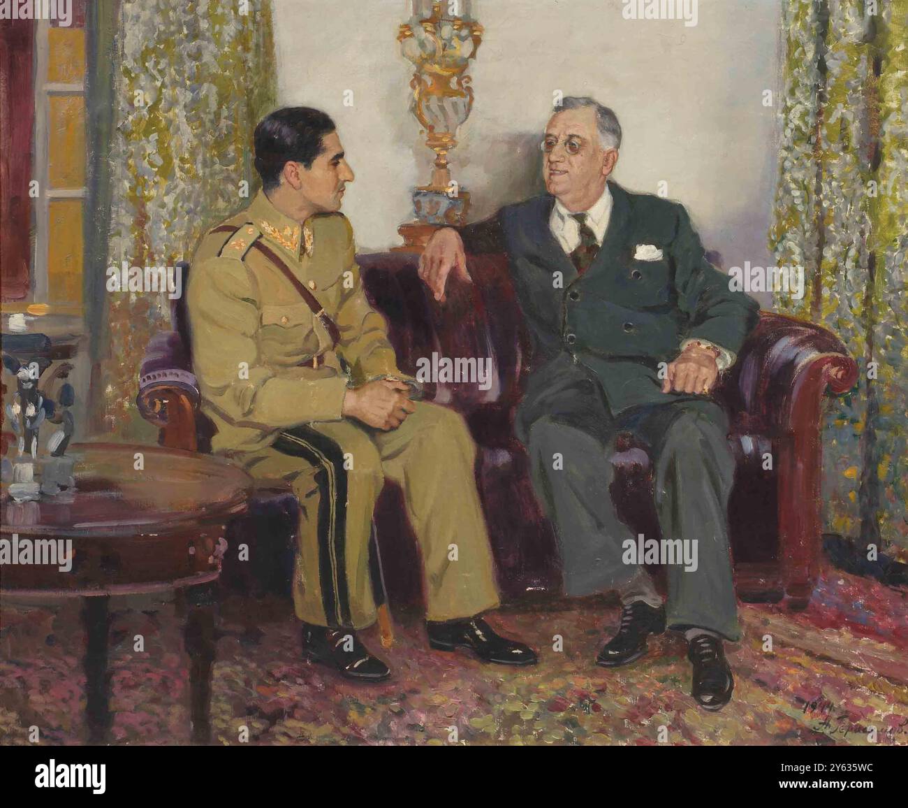 The meeting of Franklin Delano Roosevelt and Shah Mohammad Reza Pahlavi ...