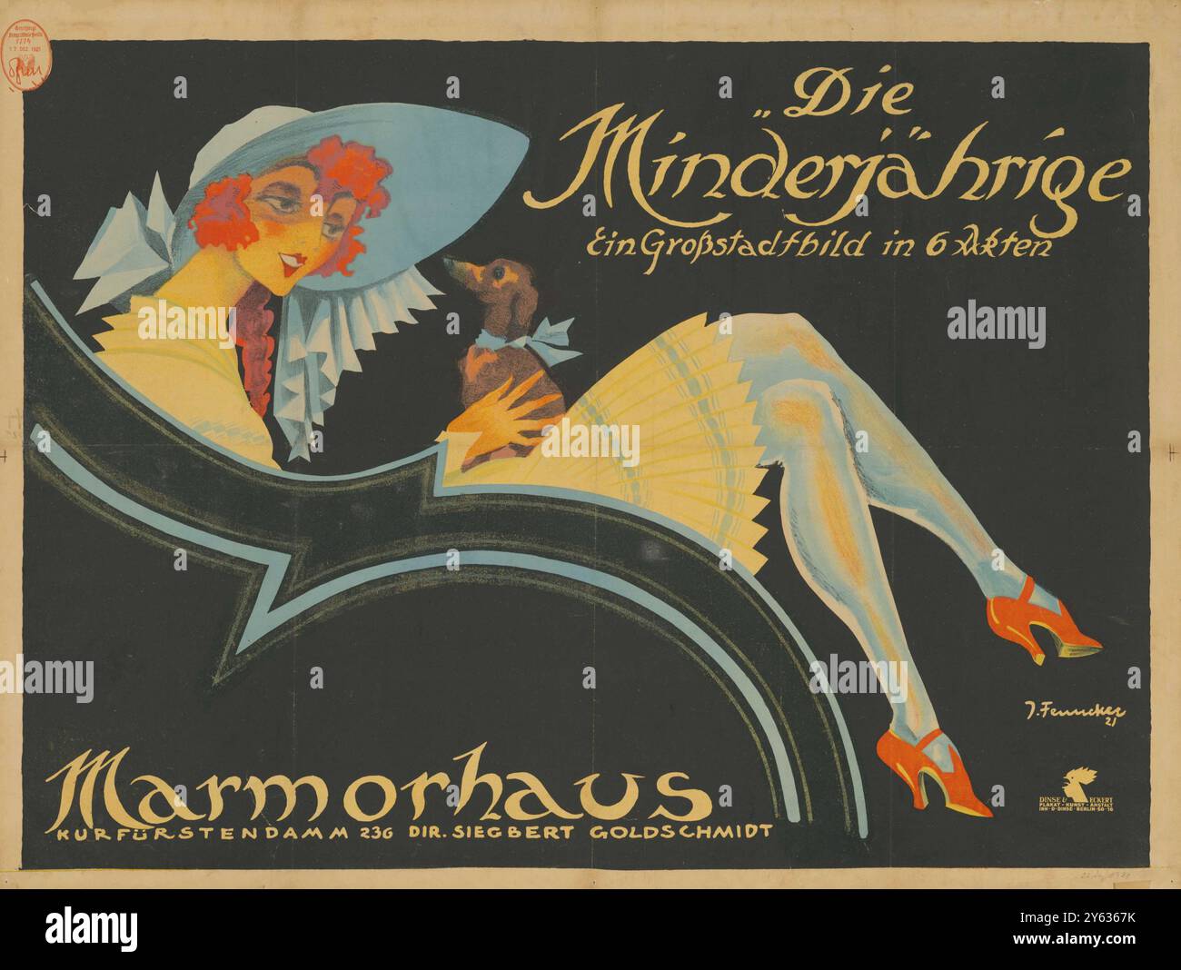 Movie poster "Die Minderjährige" by Alfred Tostary. Museum: PRIVATE ...