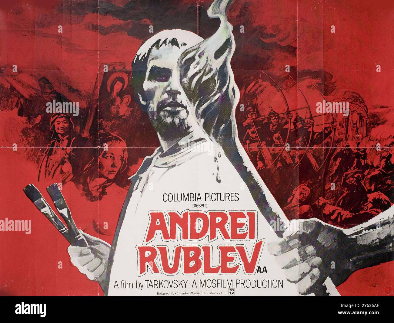 Movie poster "Andrei Rublev" by Andrei Tarkovsky. Museum: PRIVATE ...