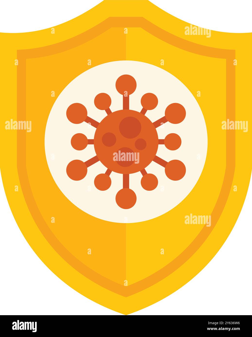 Immune system is protecting from virus cells with shield icon Stock ...