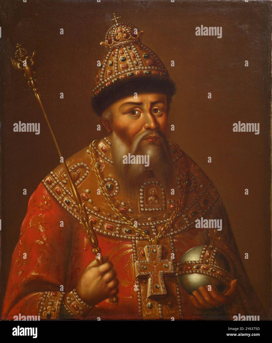 Portrait of the Tsar Ivan IV the Terrible (1530-1584). Museum: State Museum of Ceramics and ...