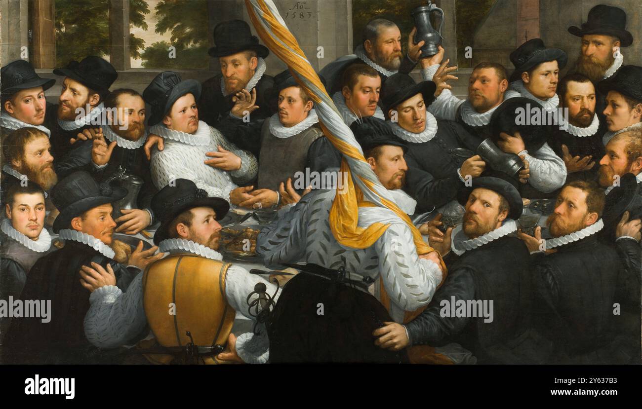 Banquet of the Officers of the Calivermen Civic Guard in Haarlem. Museum: Frans Hals Museum ...