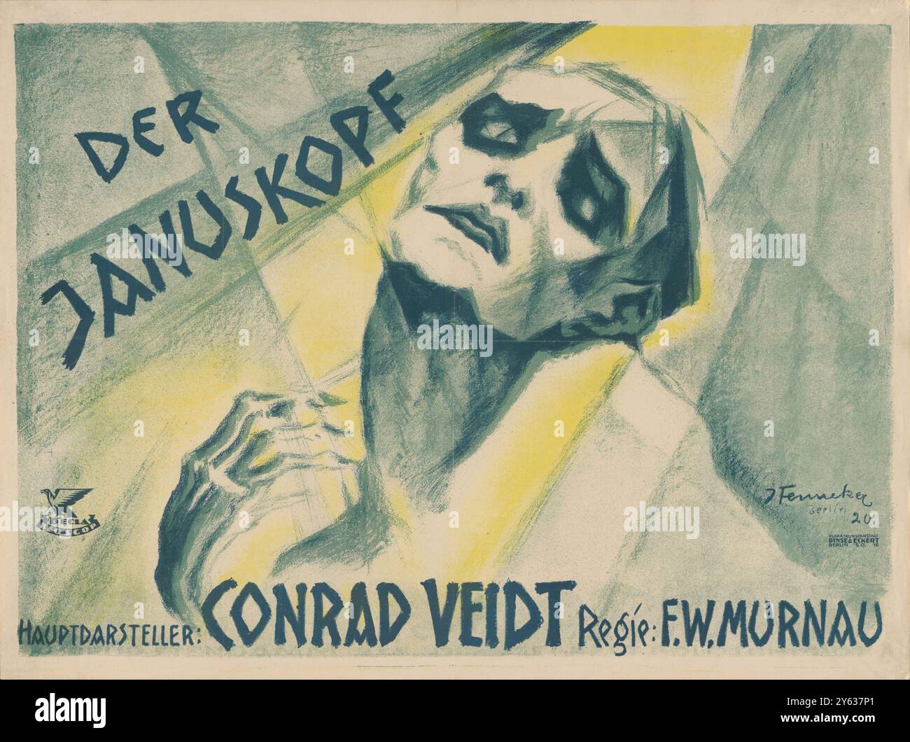 Movie poster "Der Januskopf (The Head of Janus)" by Friedrich Wilhelm ...