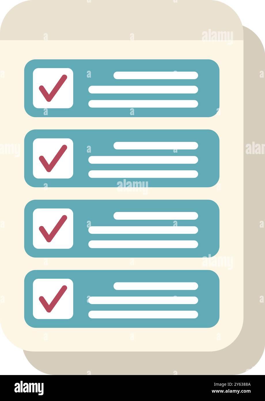 Smartphone is displaying a checklist with checked boxes, symbolizing task completion and ...