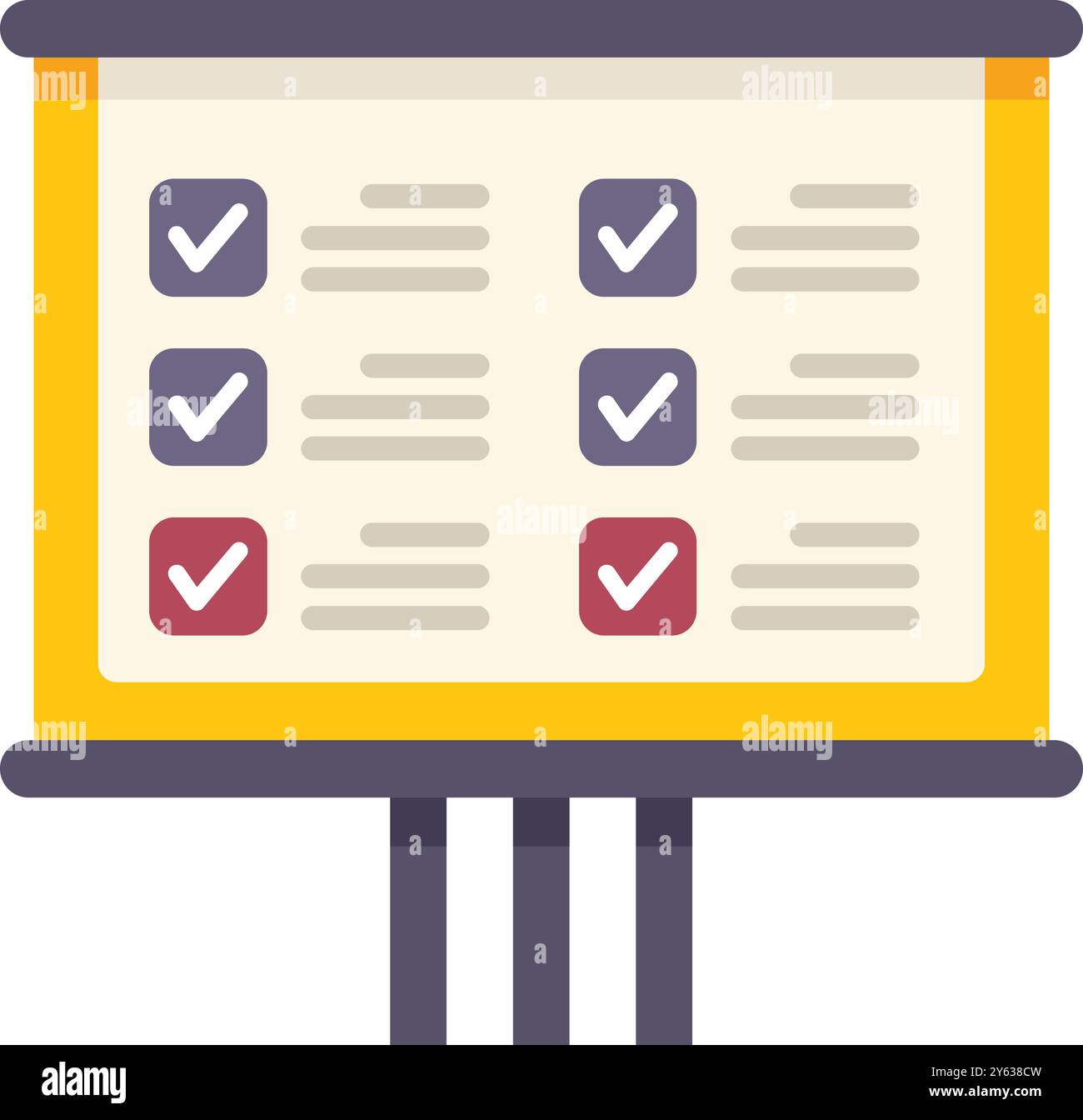 Whiteboard is showing a completed checklist with check marks on it ...