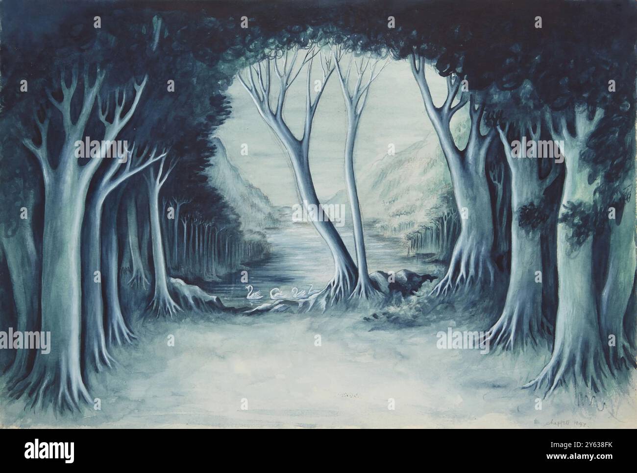 Stage design for the ballet Swan Lake by P. Tchaikovsky. Museum ...