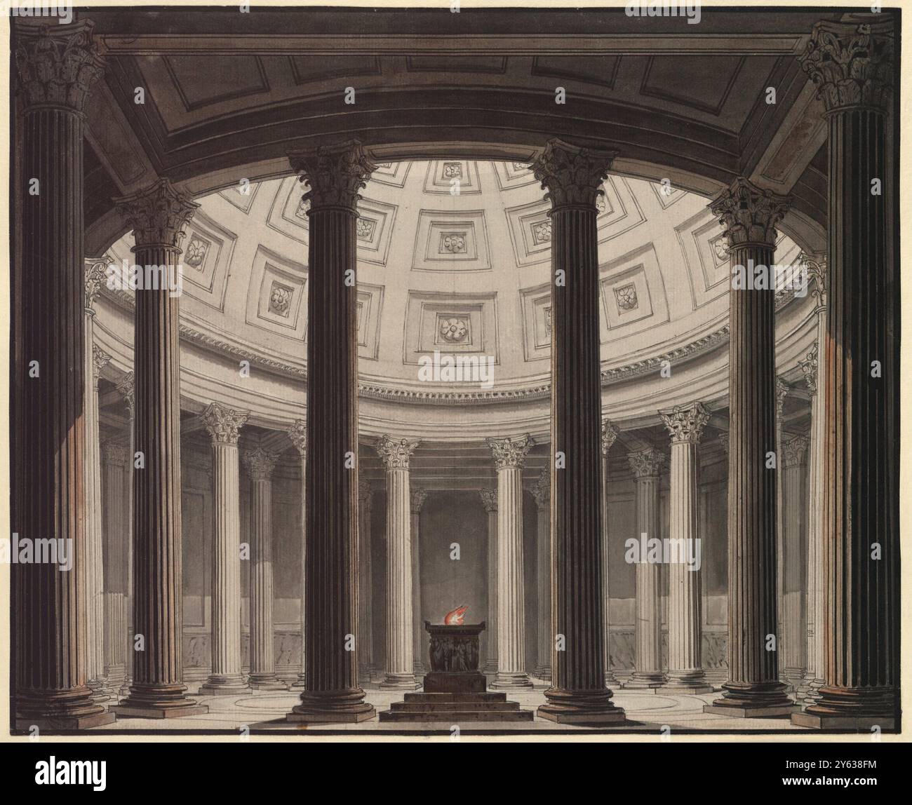 Stage design for the Opera "La vestale (The Vestal Virgin)" by Gaspare ...