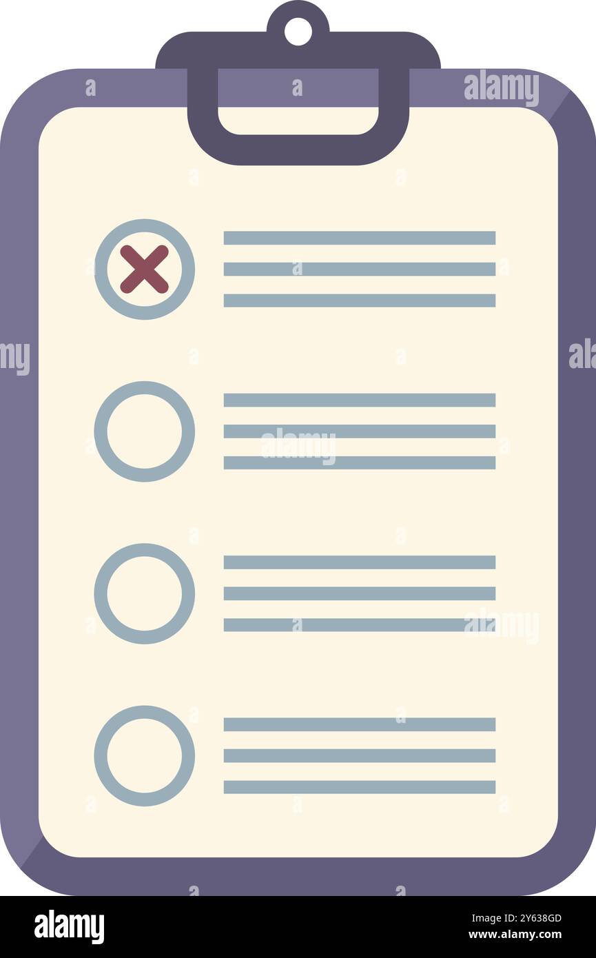 Clipboard showing check marks and one cross mark on checklist, concept of task management Stock ...
