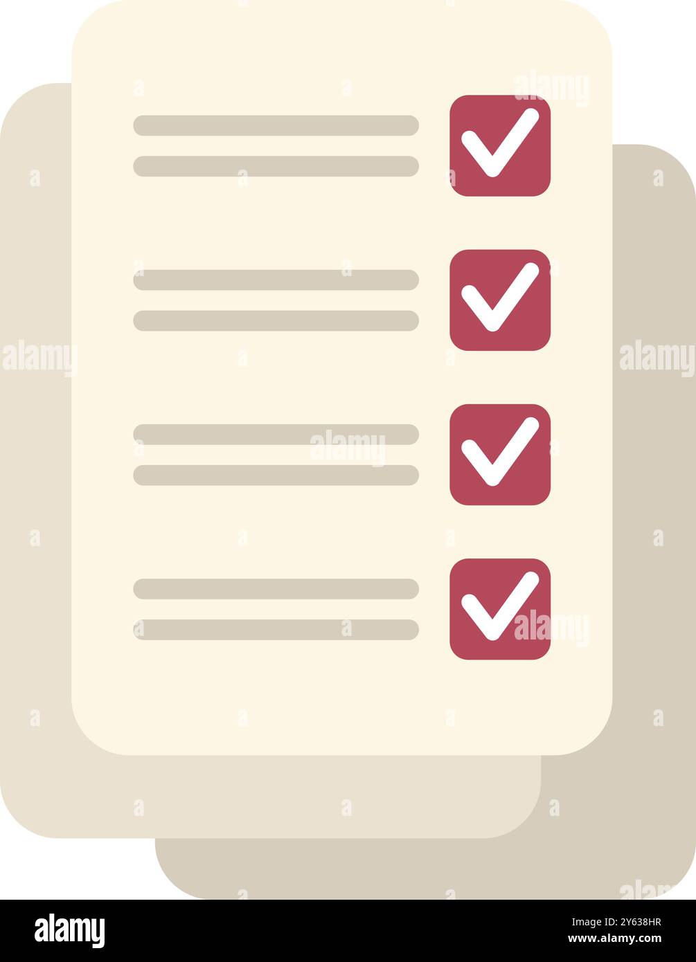 Stack of documents is shown with check marks, representing the ...