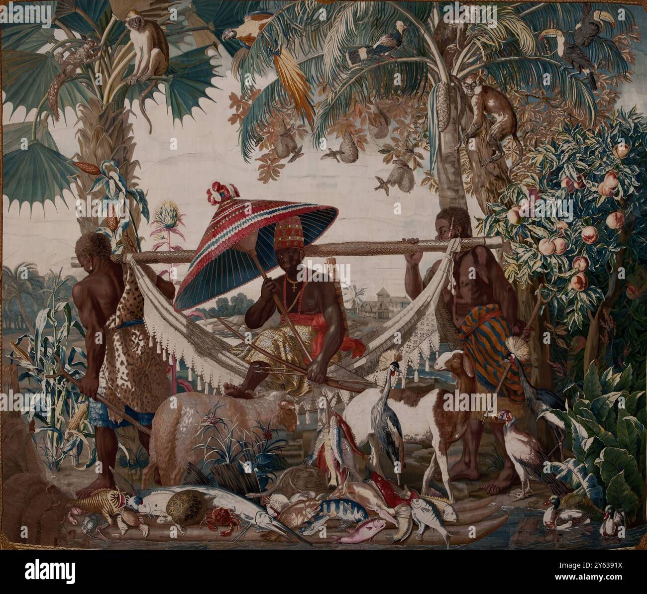 The King carried by two moors. From the Series "The New Indies". Gift ...