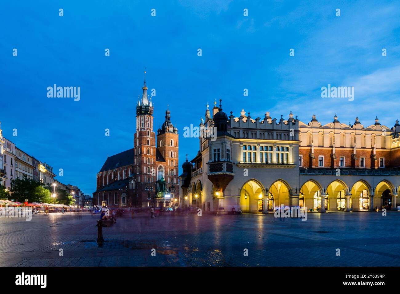 Cloth Hall or Sukiennice Renaissance building and gothic basilica of ...